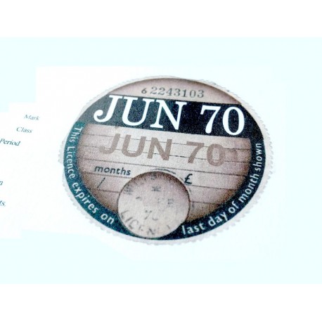 Blank Tax Disc June 1970