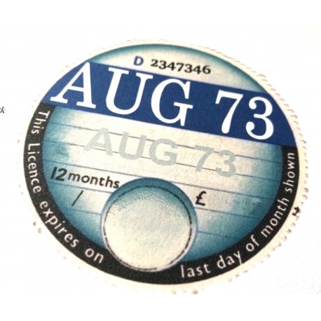 Blank Tax Disc August 1973
